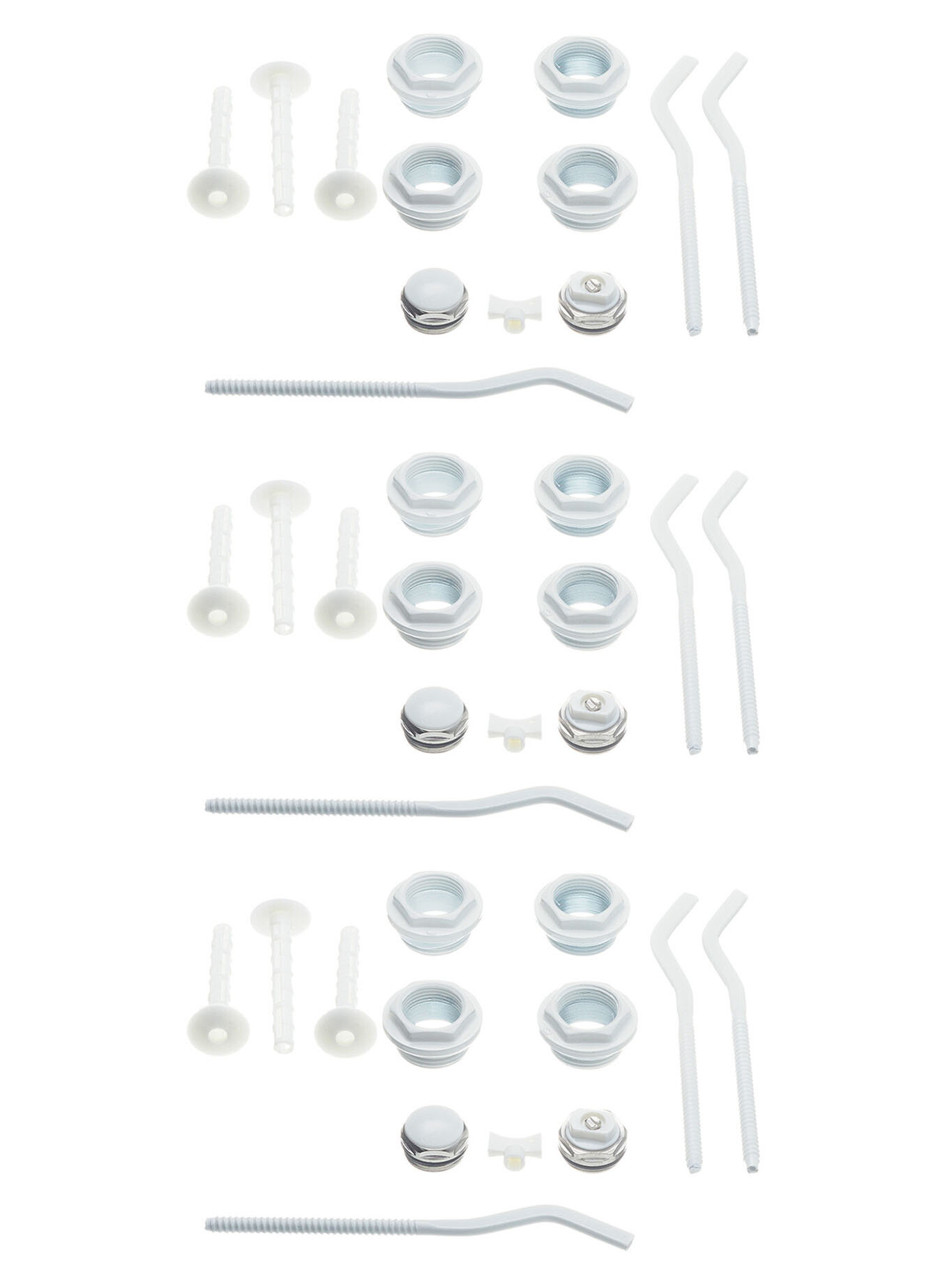 Набор присоединительный 1" х 3/4" для радиатора с тремя кронштейнами белый (97428/3359) (3 шт.)