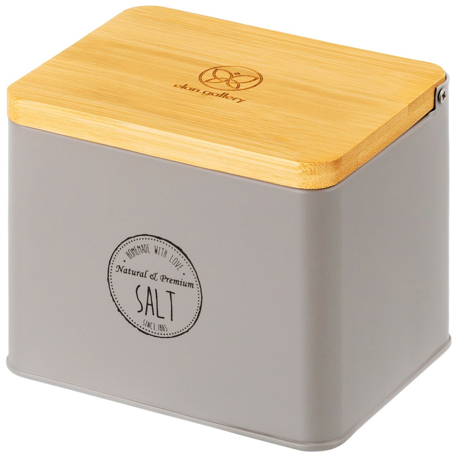 Elan Gallery Salt - банка для хранения из металла с бамбуковой крышкой,1.5 л,14х11х11 см