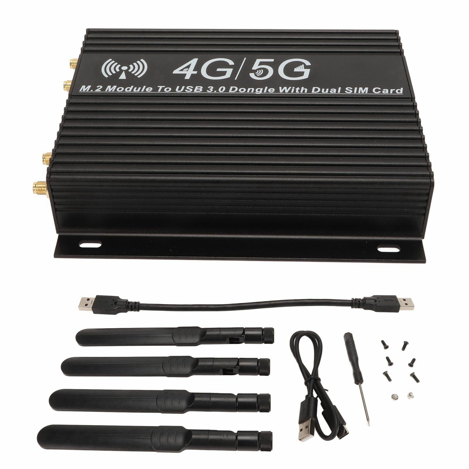 Модуль NGFF M.2 4G 5G к адаптеру USB3.0 с охлаждающим вентилятором, слот для двух SIM-карт, антенна с высоким коэффициентом усиления, вспомогательный источник питания