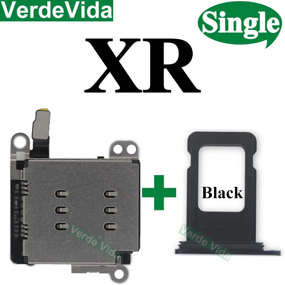 1 комплект, разъем для чтения карт SIM, гибкий кабель + держатель слота для лотка, адаптер для iPhone 11 12 13 14 15 16 Pro Max XR, запасные части Single -XR