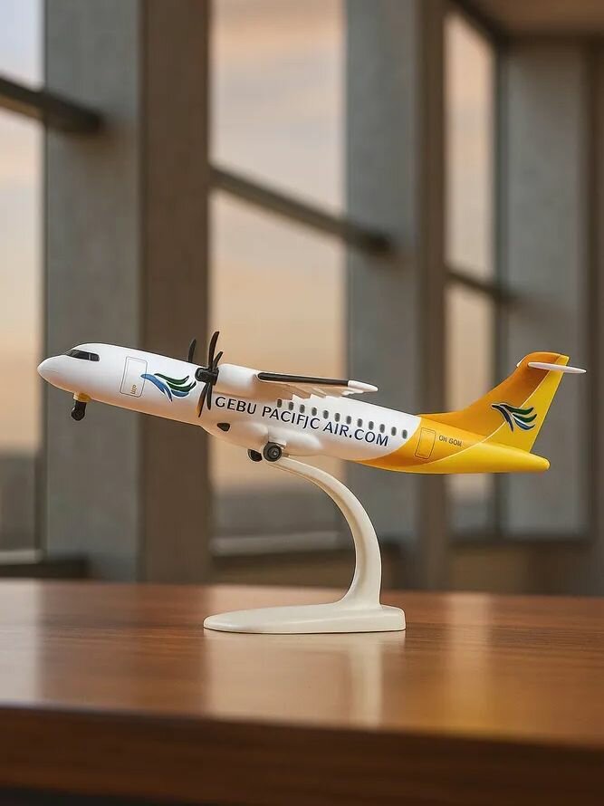 Модель самолета 20 см, ATR-72 "Cebu Pacific Air', металл, на подставке