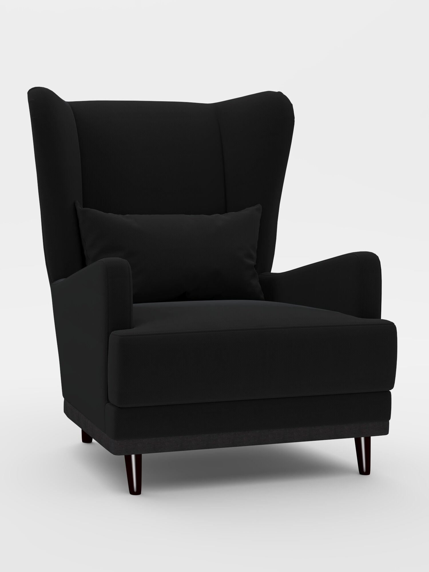 Кресло мягкое Марсель из велюра, черный, кресло интерьерное, кресло для гостиной
