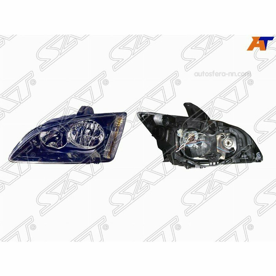 SAT ST4311169BL Фара Ford Focus 04-08 (Слева/ чёрная)