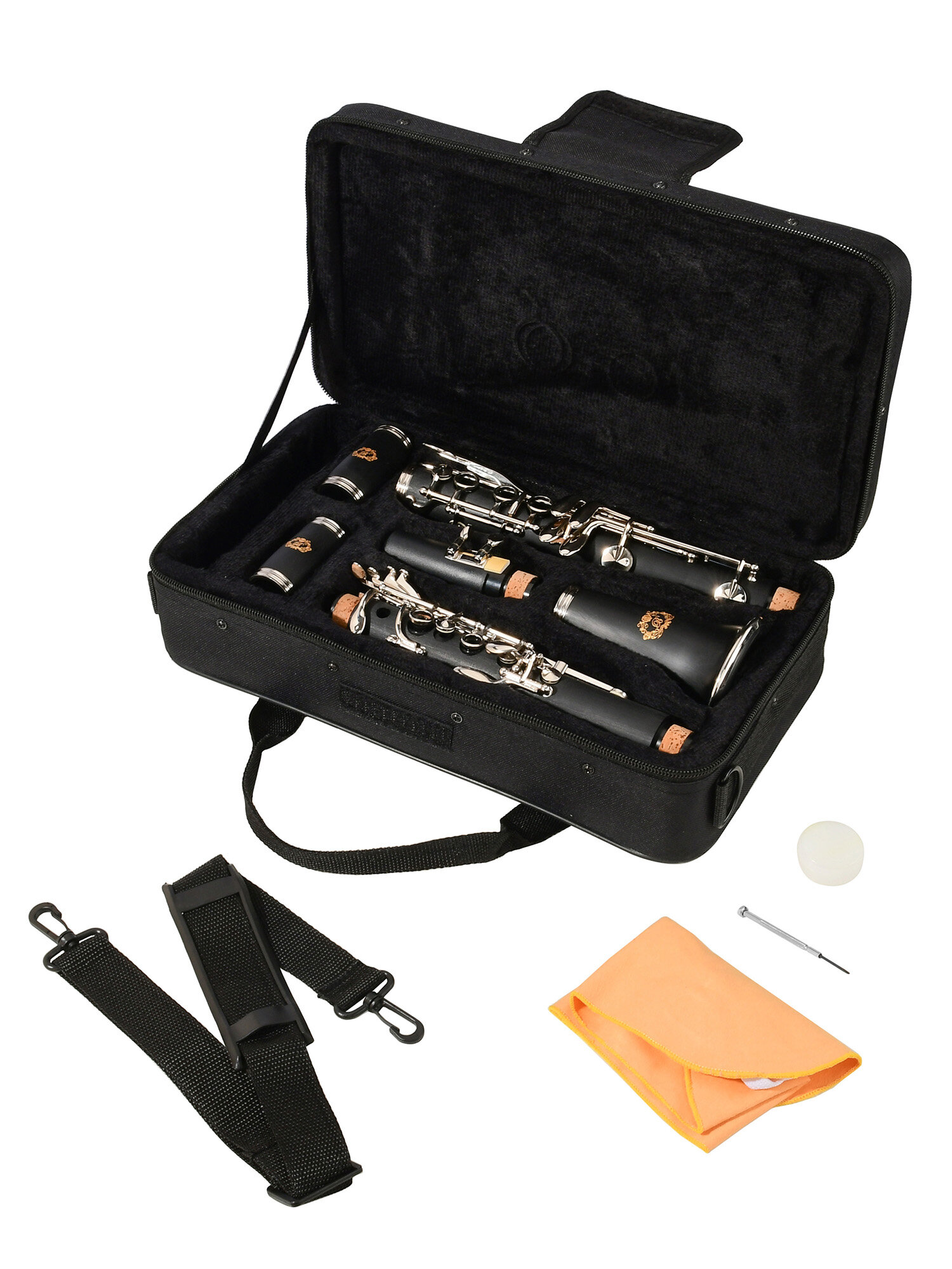 Кларнет Студенческий Bb Bennett BCL-417 N Си-бемоль Французская система 17 клапанов, мундштук, одна трость, кейс