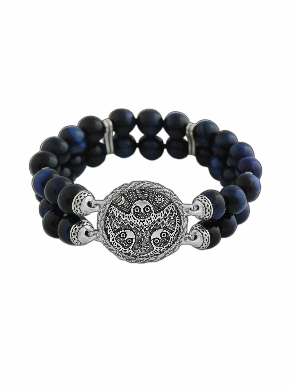 Браслет, чернение, тигровый глаз