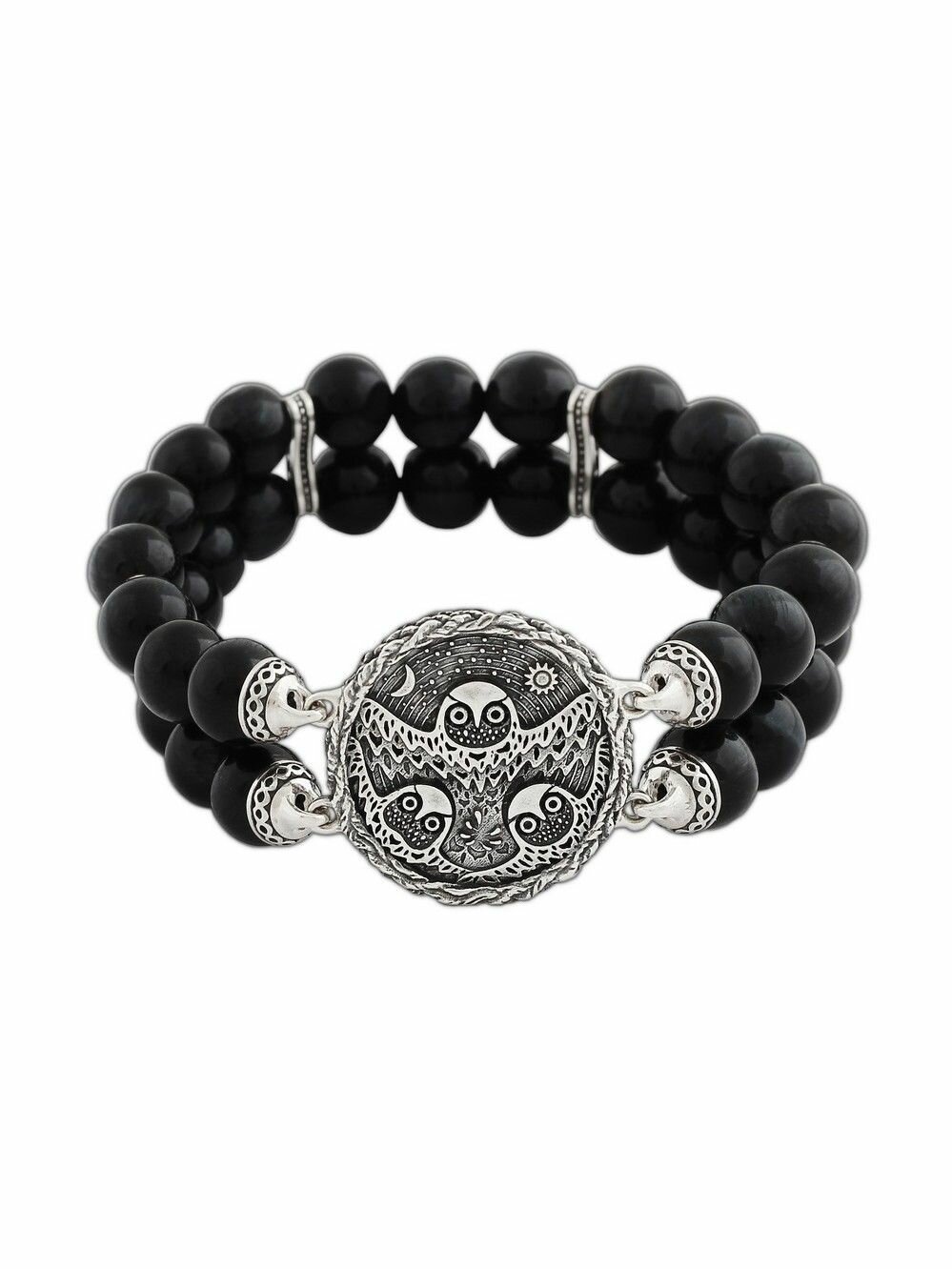 Браслет Диамида, серебро, 925 проба, чернение, агат