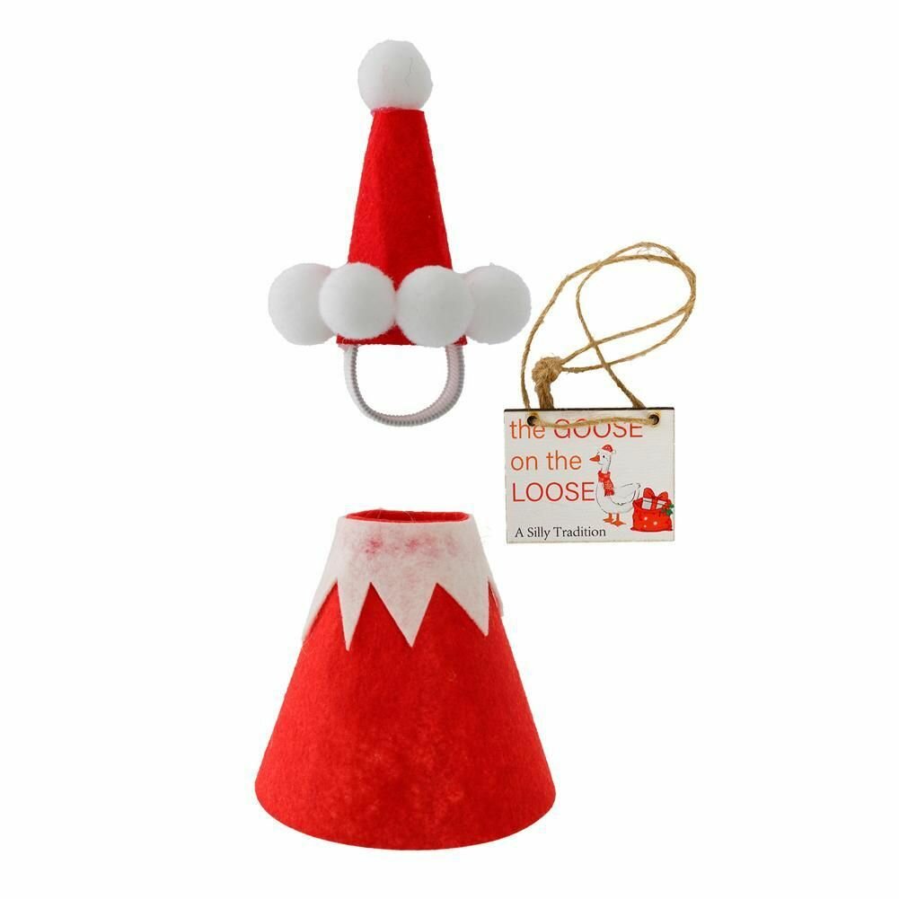 Рождественский костюм гуся на крыльце