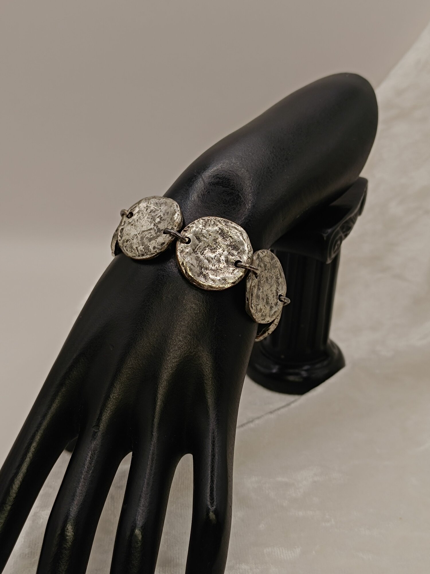 Винтажный браслет, серебрение, длина 19 см.