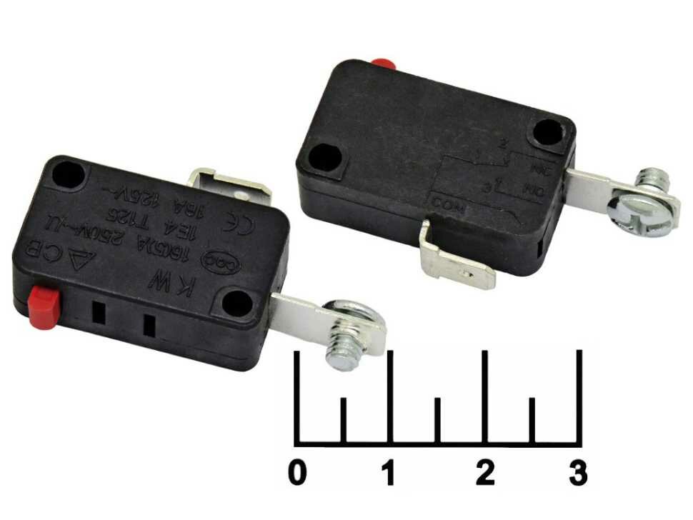 Кнопка тактовая KW 16A на размыкание (мягкое нажатие)