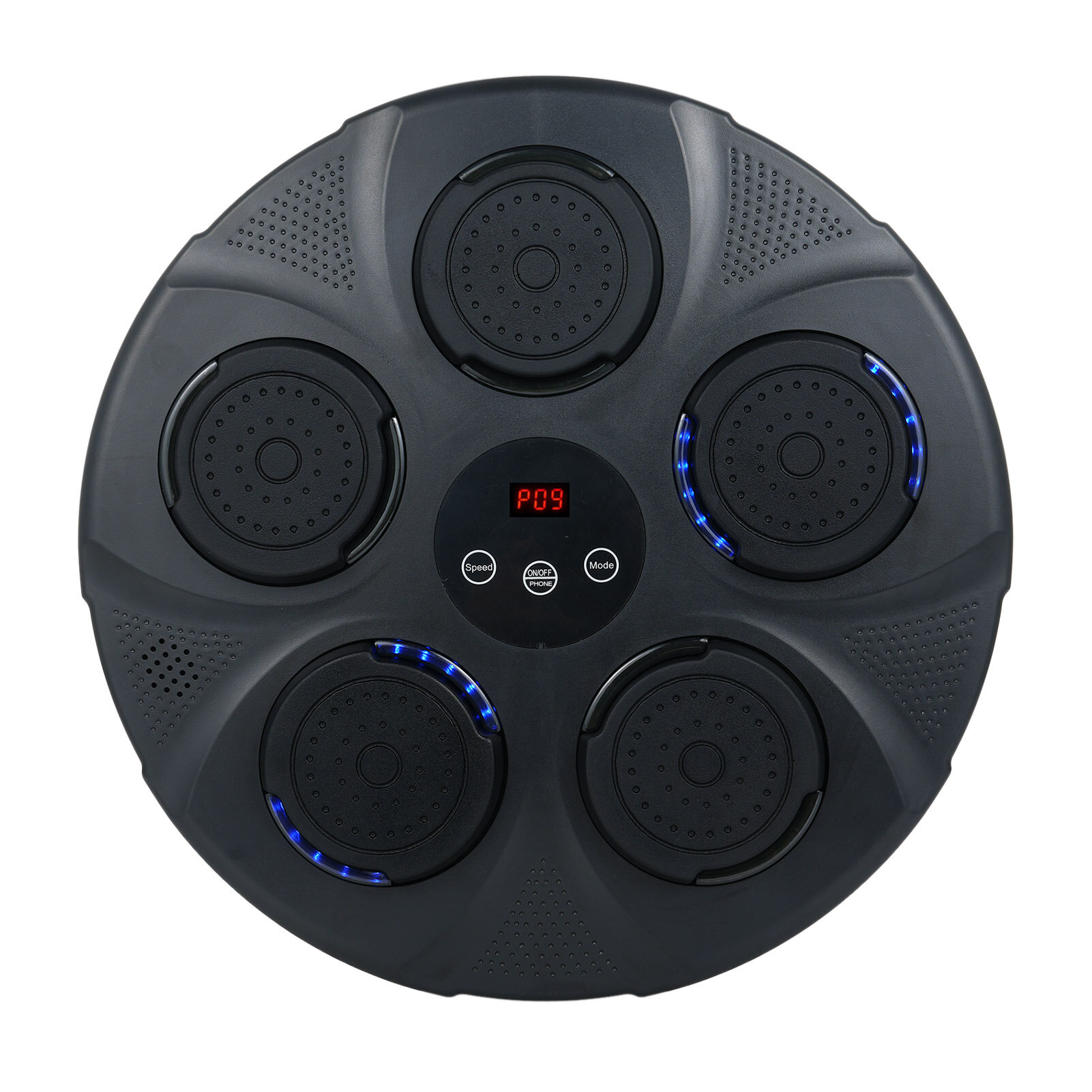 Музыкальная боксерская машина с перчатками для бокса, настенная умная тренажер для бокса с музыкой, электронная боксерская мишень для тренировок, оборудование для бокса для дома, помещений и зала, черный цвет, 9 скоростных режимов, LED-дисплей, материал