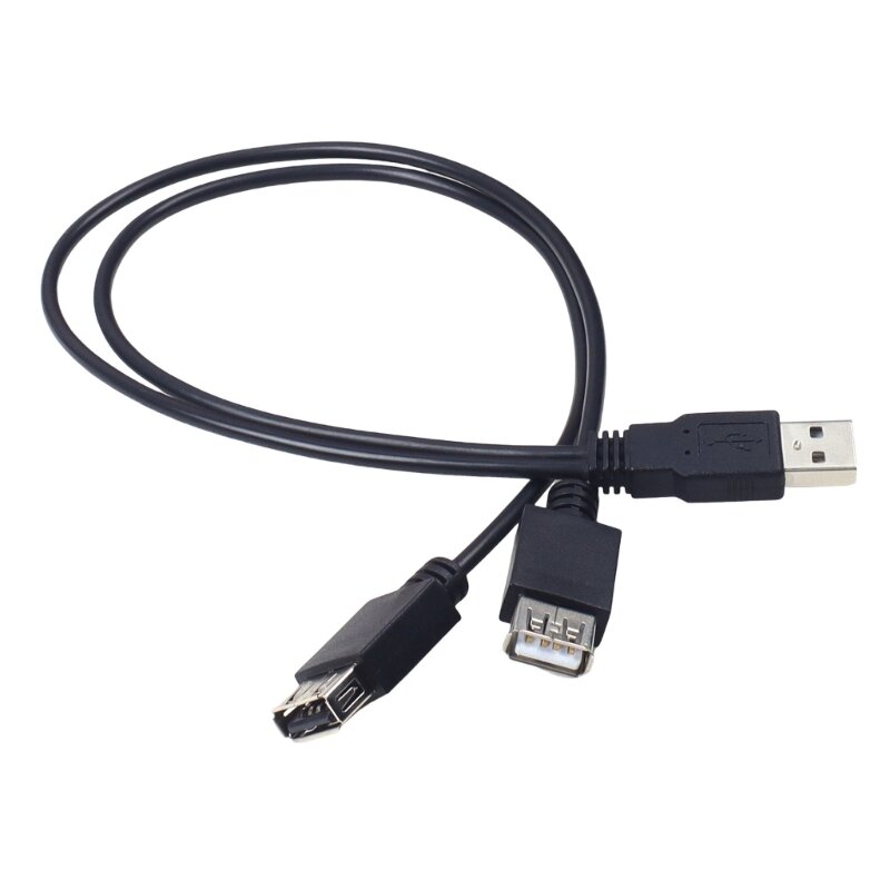 Y-образный кабель-разветвитель USB2.0 длиной 40 см с двойным гнездовым портом, функциональный кабель-концентратор