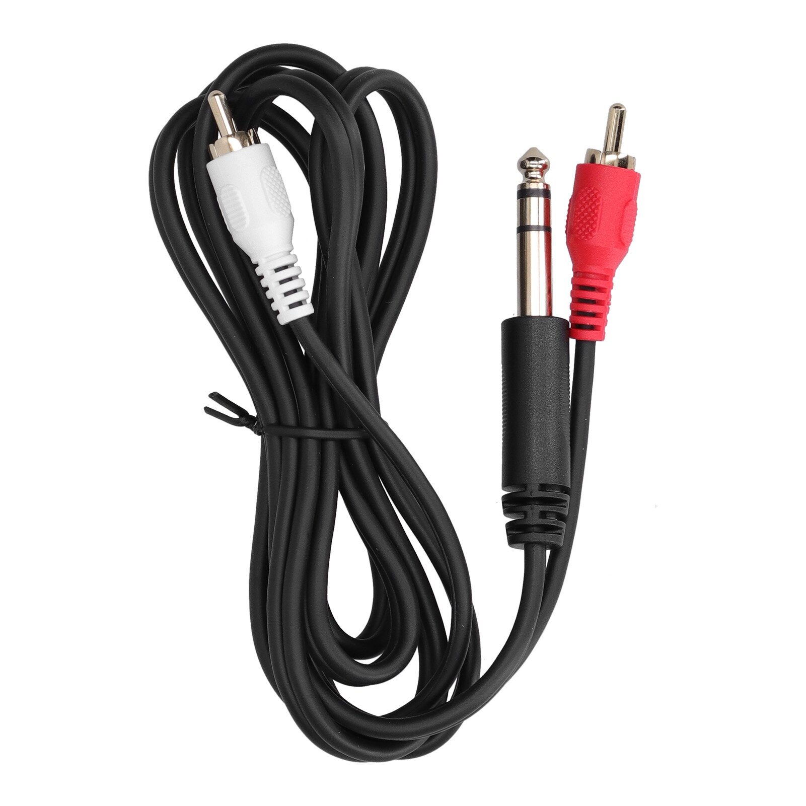 Кабель аудио 6.35 мм jack to dual RCA, позолоченный, 1.5 м