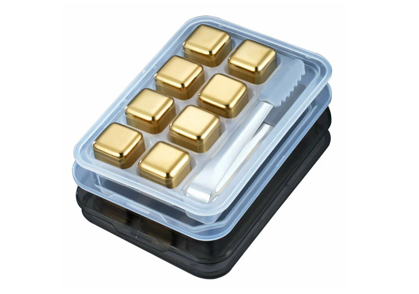 Охладители "Золотые Кубики", многоразовые, металл, 8 шт, золотистые