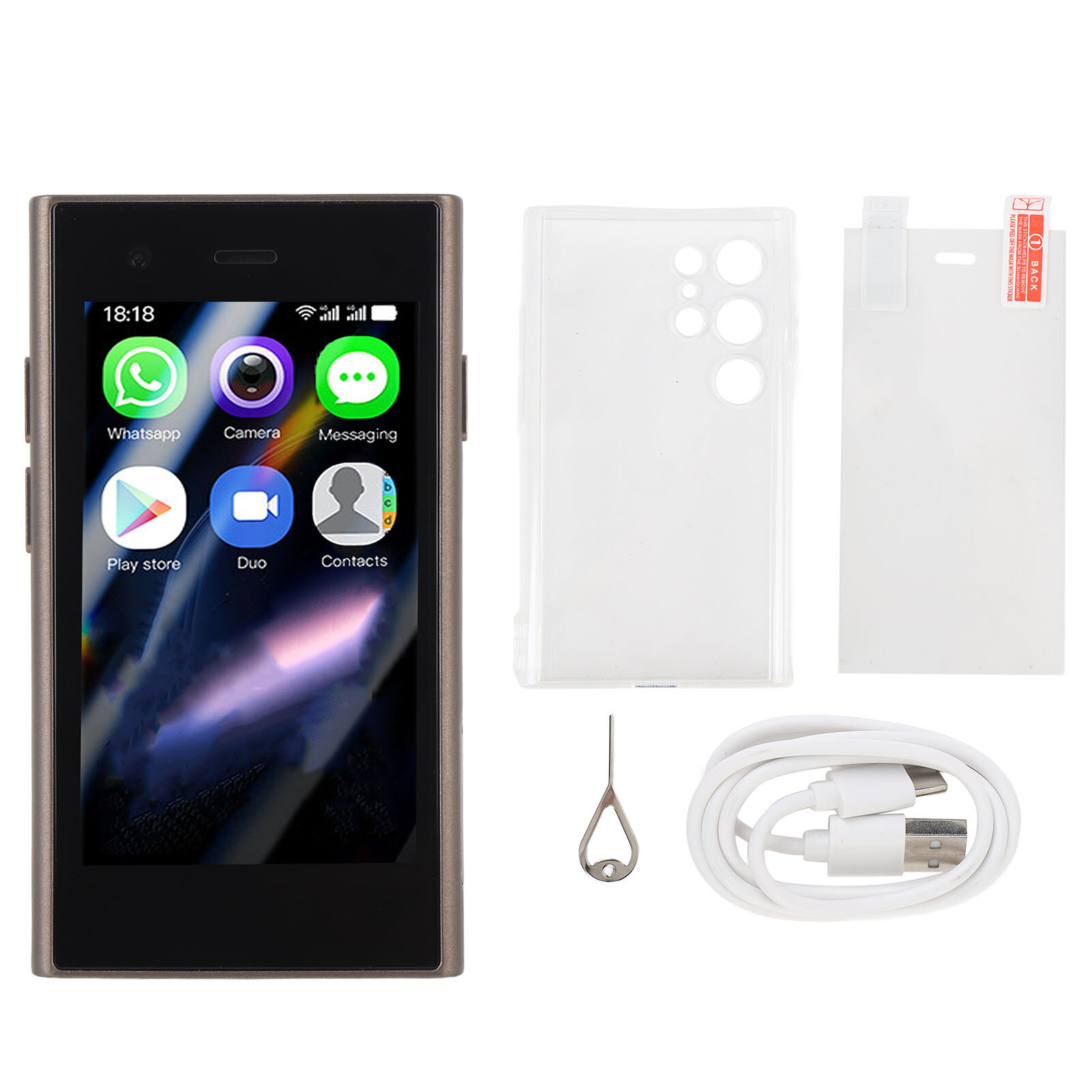 Разблокированный 4G-смартфон с экраном 3,0 дюйма, 2 ГБ ОЗУ, 16 ГБ ПЗУ, четырехъядерный процессор Android 8.1, две SIM-карты, Wi-Fi, GPS, задняя камера 5 Мп, фронтальная камера 2 Мп, золотой