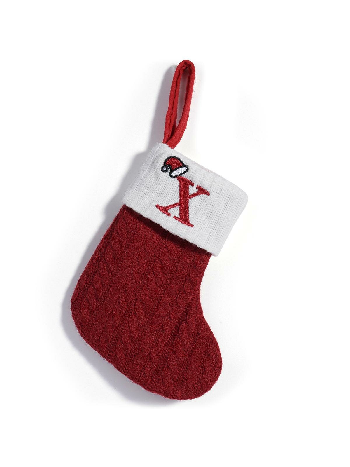 Индивидуальные вязаные чулки с рождественскими буквами для праздничного украшения дома и офиса