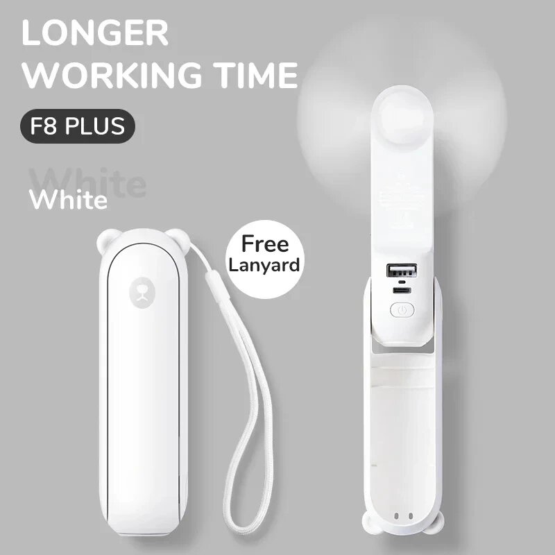 Ручной вентилятор F8 Plus Белый, 4500mAh