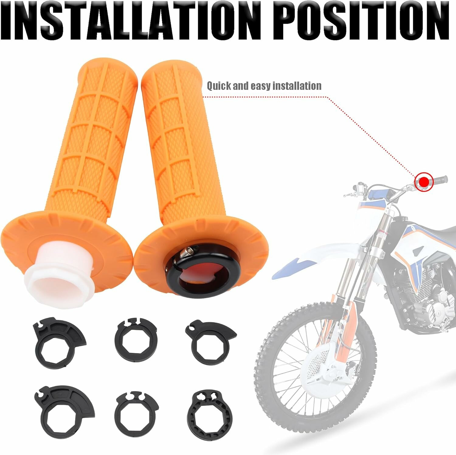 Ручки руля для мотоцикла 22мм, с 6 адаптерами