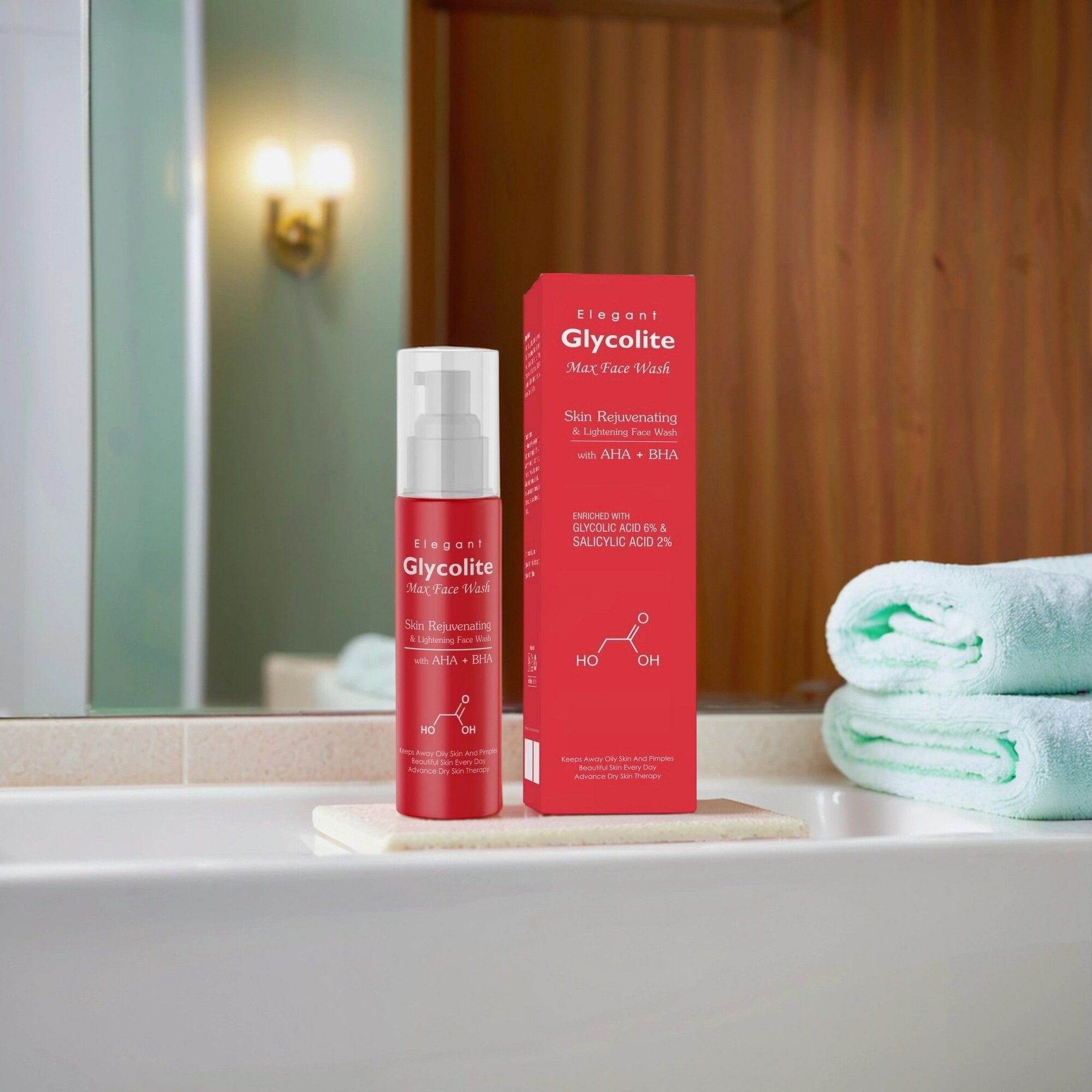 Пенка Гликолайт Макс Elegant Cosmed, для лица, 200мл, с AHA/BHA кислотами