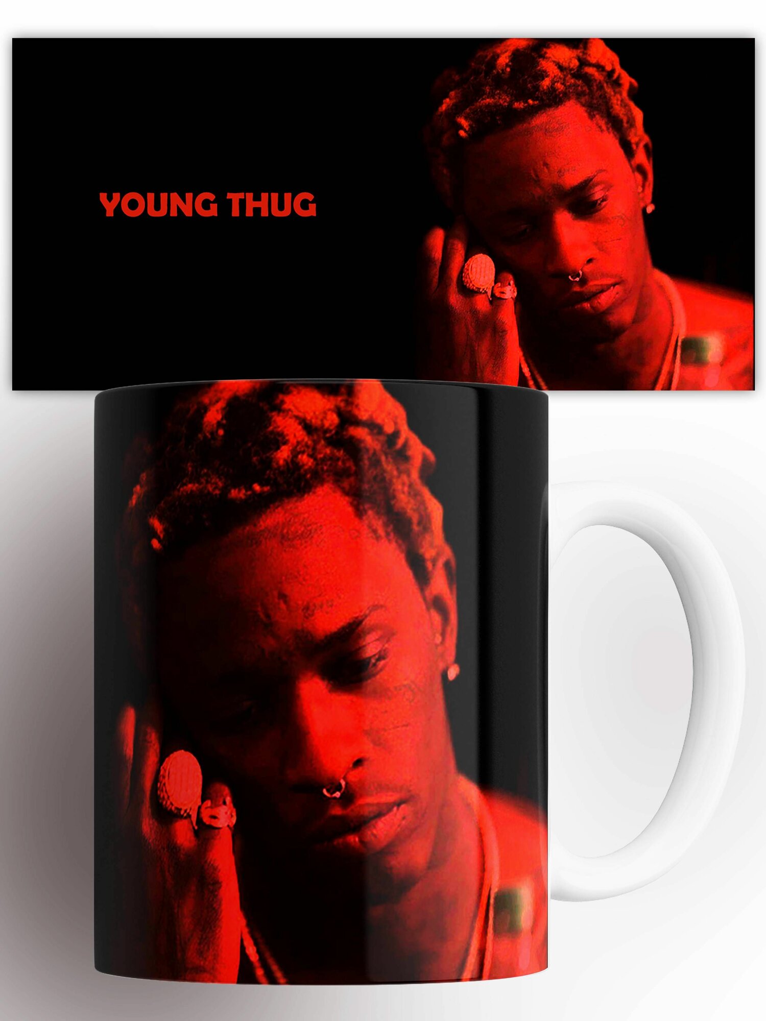 Кружка Янг Таг Young Thug рэпер , на подарок с принтом 330 мл