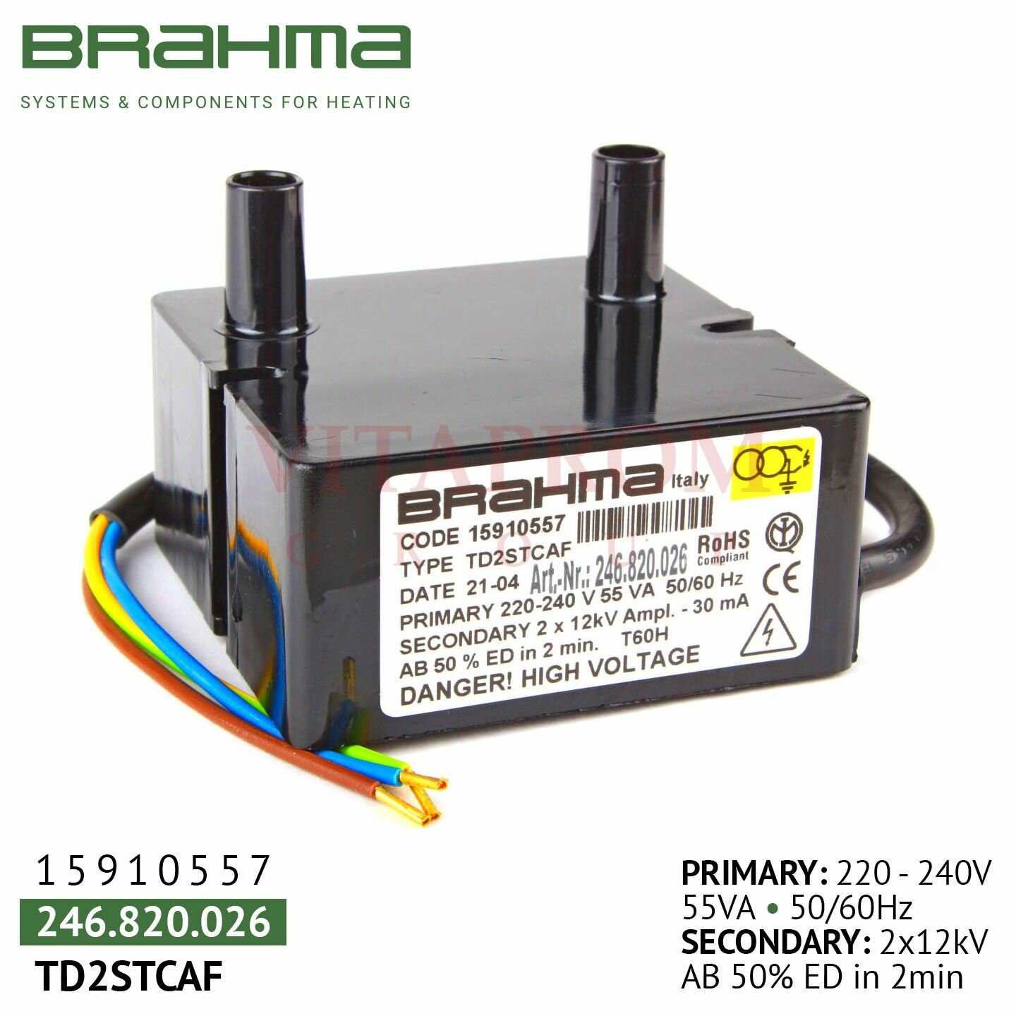 Трансформатор Brahma TD2STCAF, 15910557 — фото 1