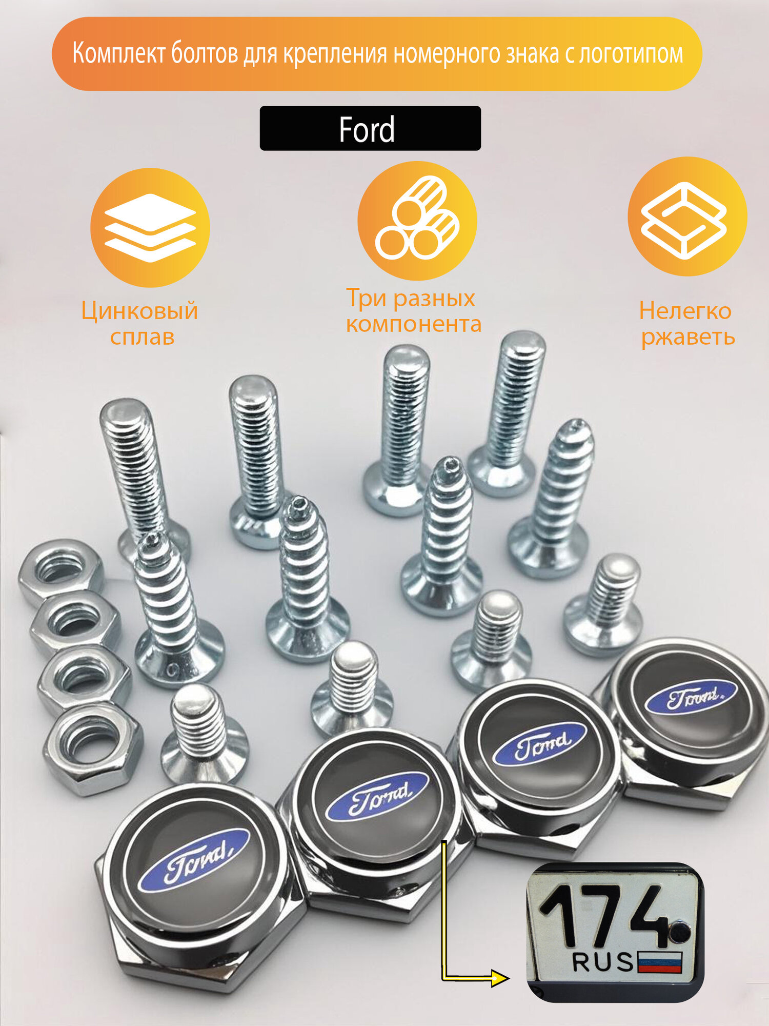 Болты для номерных знаков