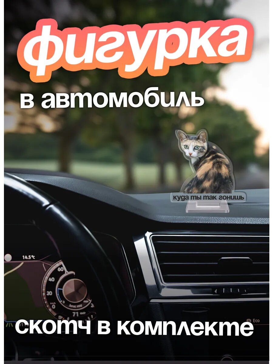Акриловая фигурка в машину Куда гонишь коты мем