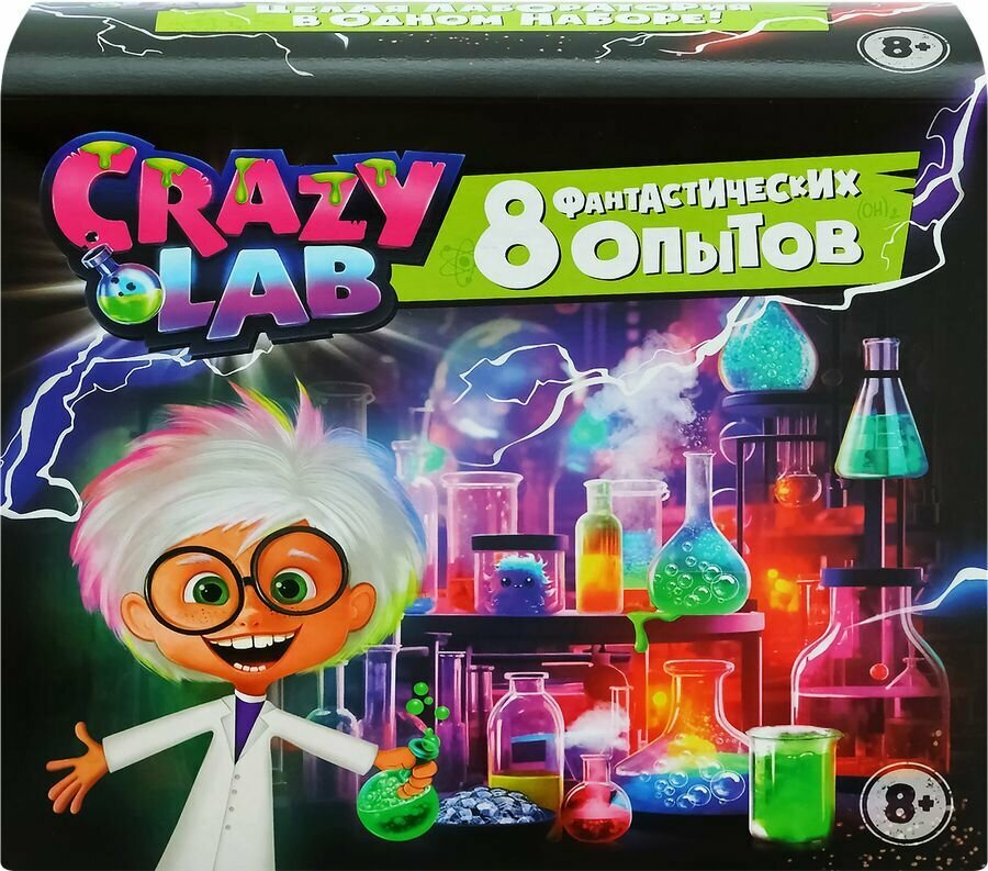 Набор опытов CRAZY LAB Лаборатория 8в1, Арт. EX223T