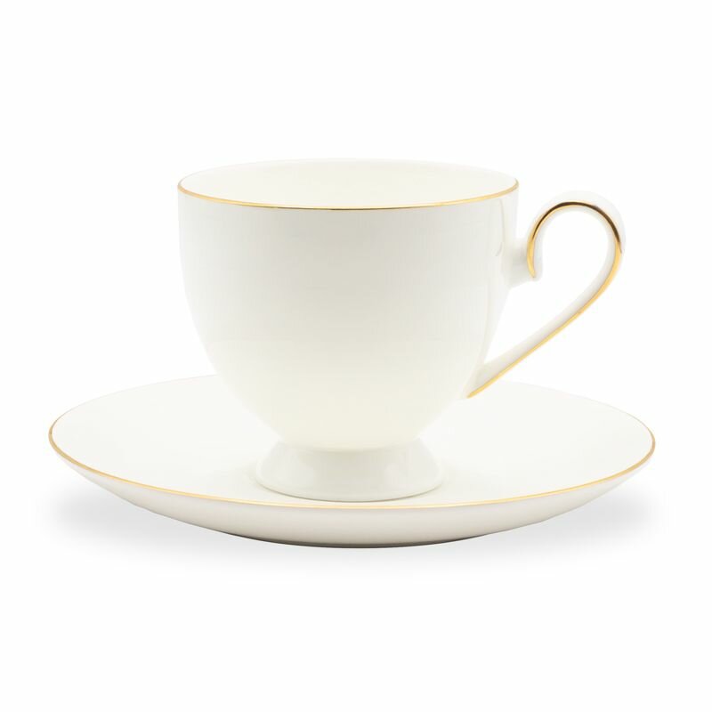 Чайная пара. Объединение "гжель". Триумф, 200 мл, 24-х каратное золото