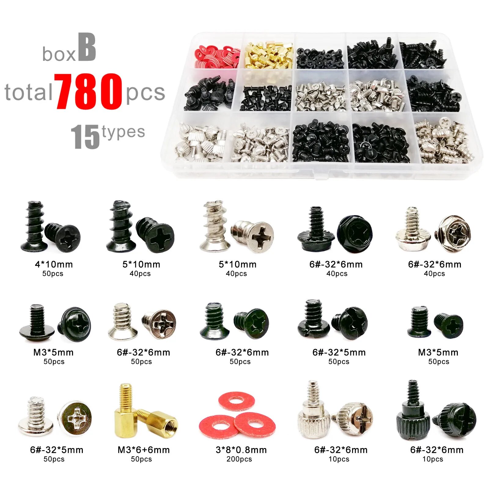 Комплект крепежа для ПК HZYUEGOU set B 780pcs