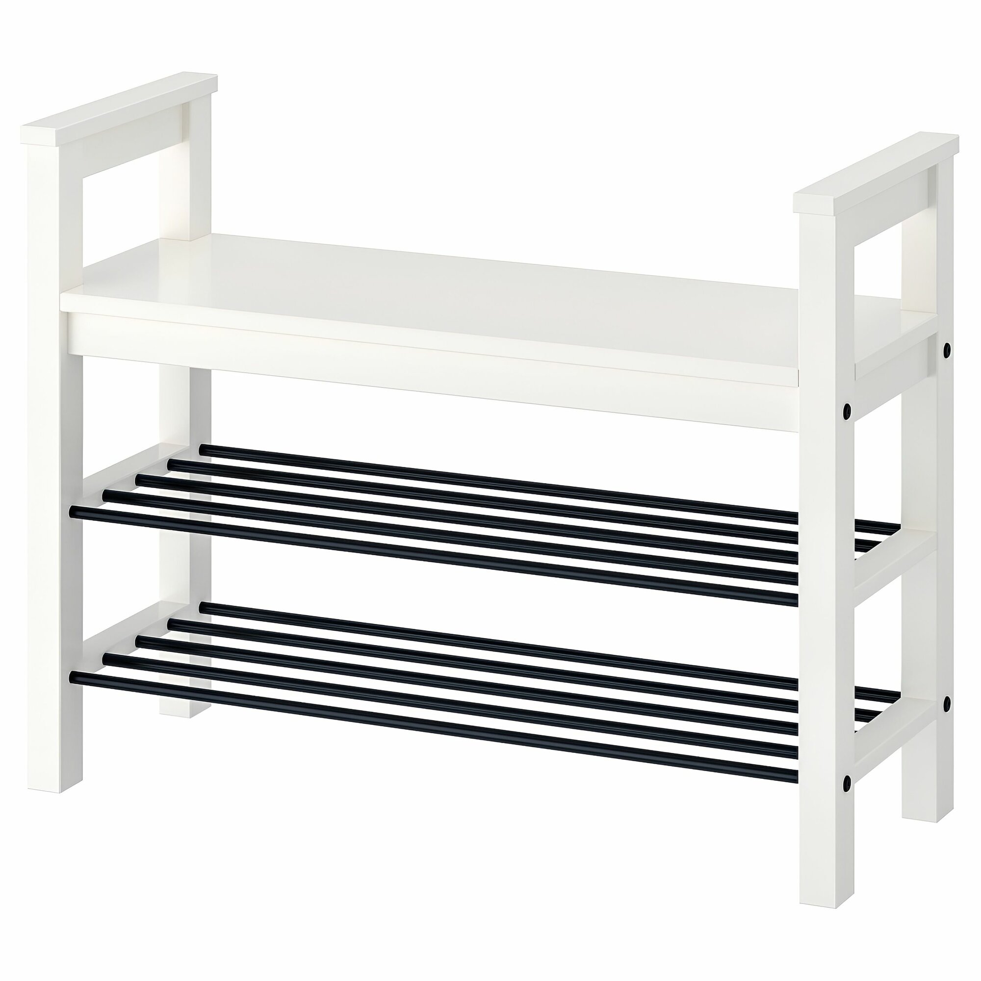 HEMNES Скамья с полкой для обуви, белая, 85x32x65 см-LI