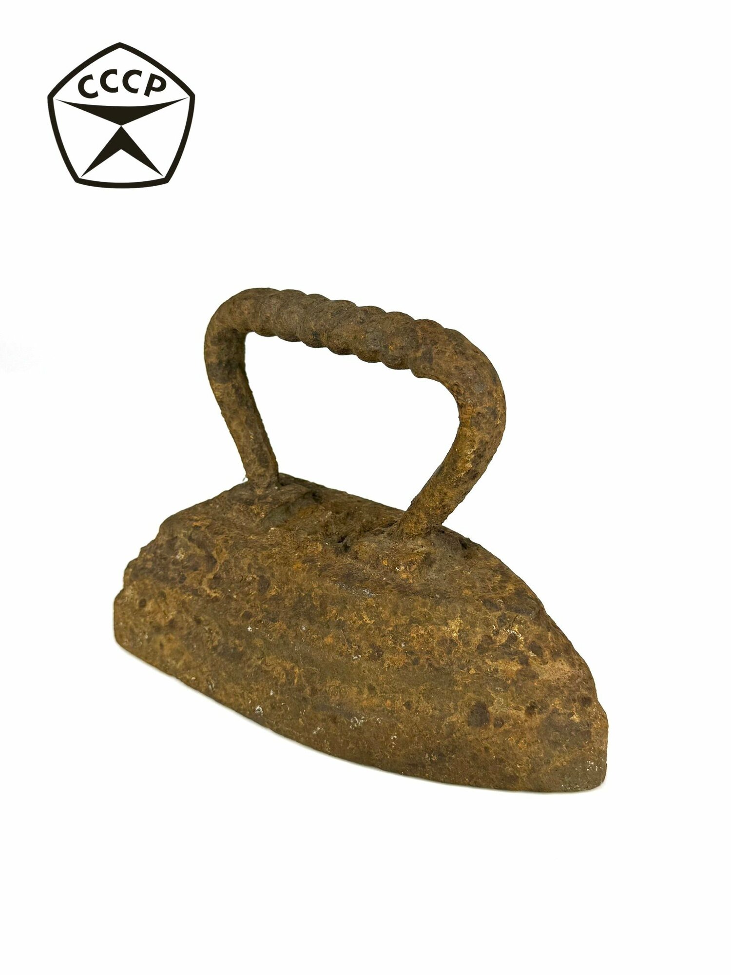 Утюг старинный чугунный. Антиквариат. 9x17x13 см. Вес 4 кг. Клейма.