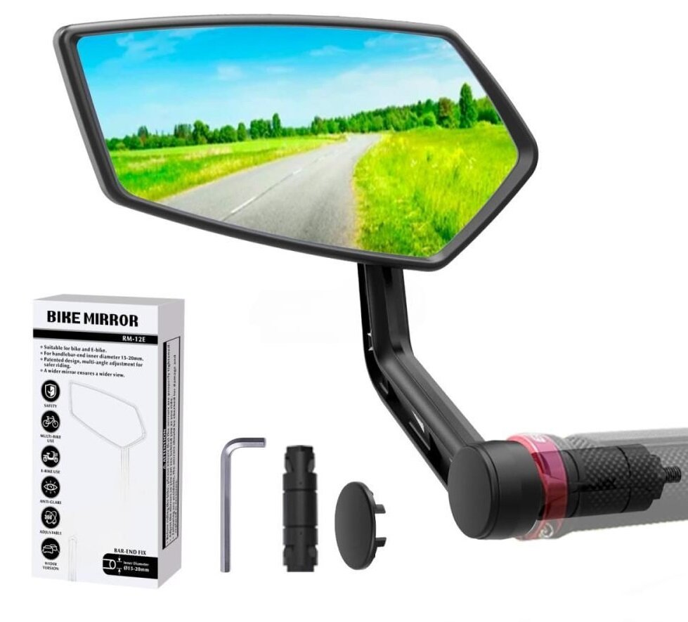 Зеркало заднего вида EasyDo, левое, 150х65мм, нейлон, черное RM-12E-ED-3402-1(left)