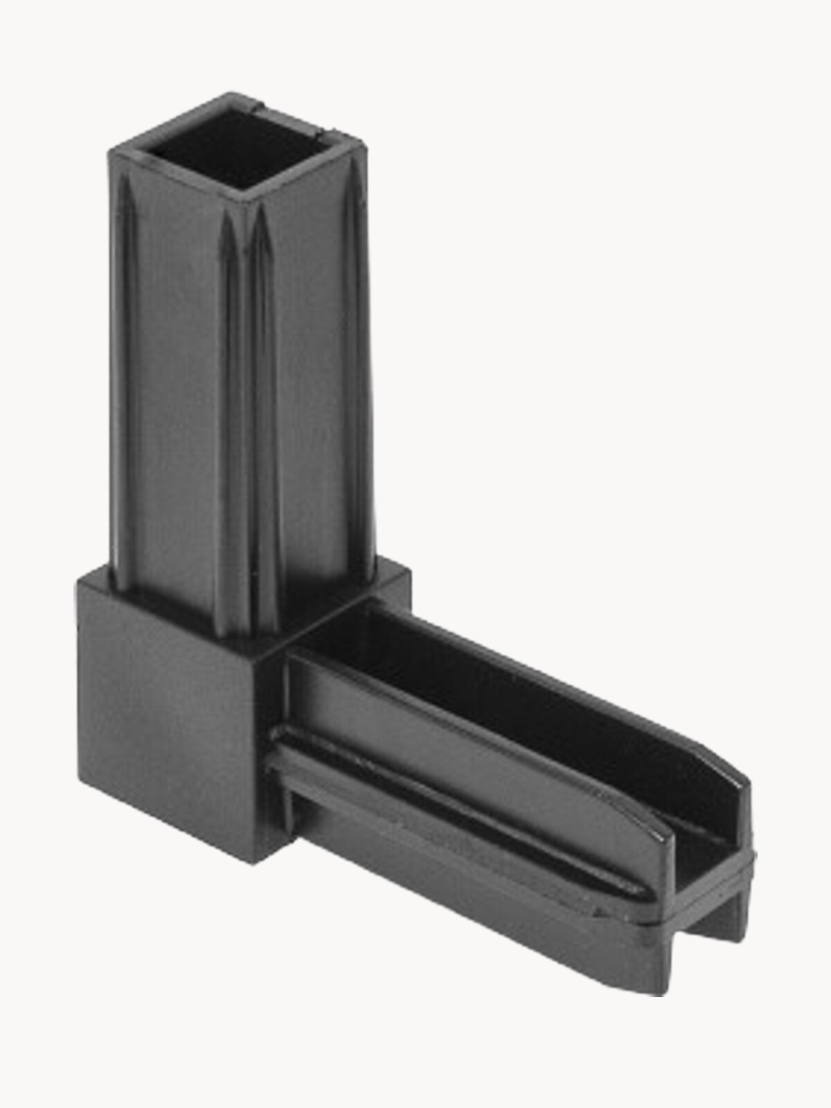 Соединитель профильной трубы из ABS-пластика 20x20 черный, 12 шт./уп.