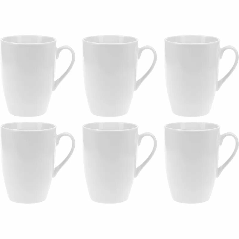 Кружка Kaylas 310мл фарфор белая с ручкой 6 шт/уп