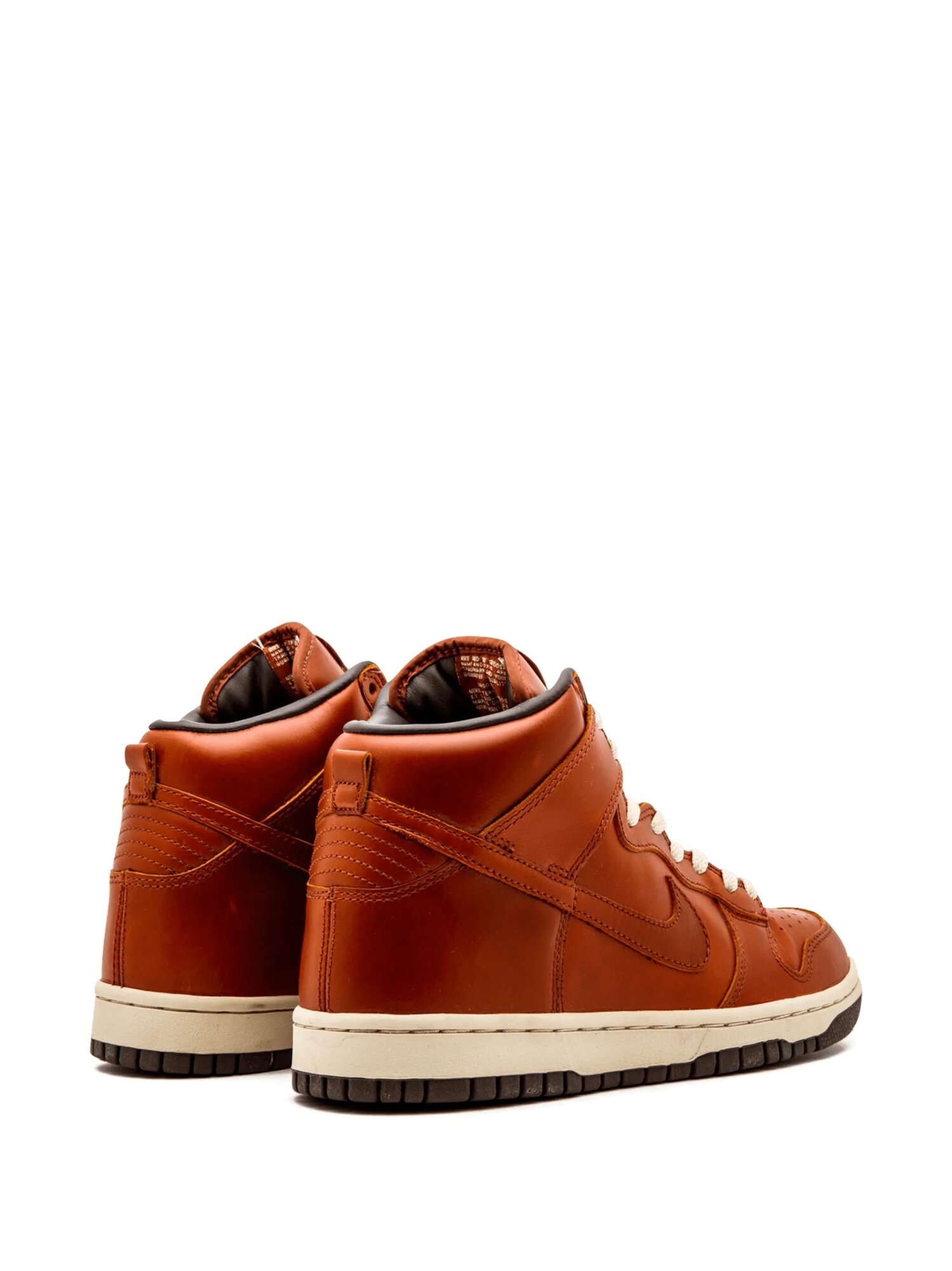 Кроссовки NIKE Dunk Hi Premium, размер 13.5 US, коричневый/серый/оранжевый — фото 1
