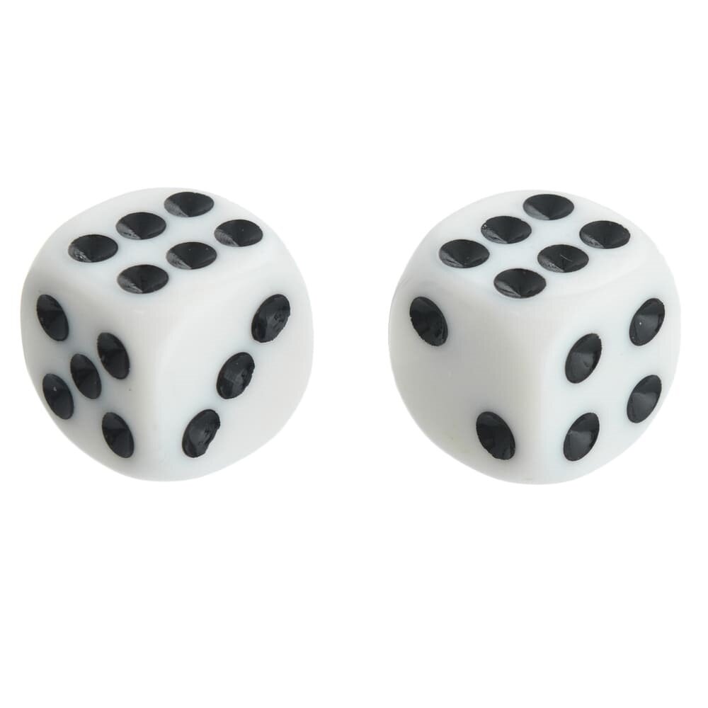 Кости игральные "Стандарт" пластик, белые, 15 мм (2 шт.), StartTime
