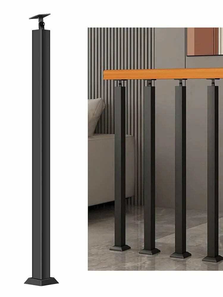 Металлические стойки для лестничных перил, кованые опоры черного цвета с креплениями для дома, лофта, крыльца