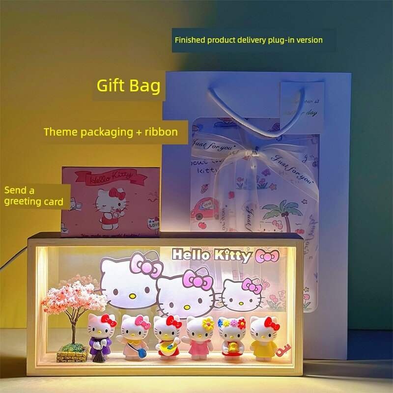 Ночник Hello Kitty в ключевом стиле с тематической упаковкой, подарочной сумкой и открыткой
