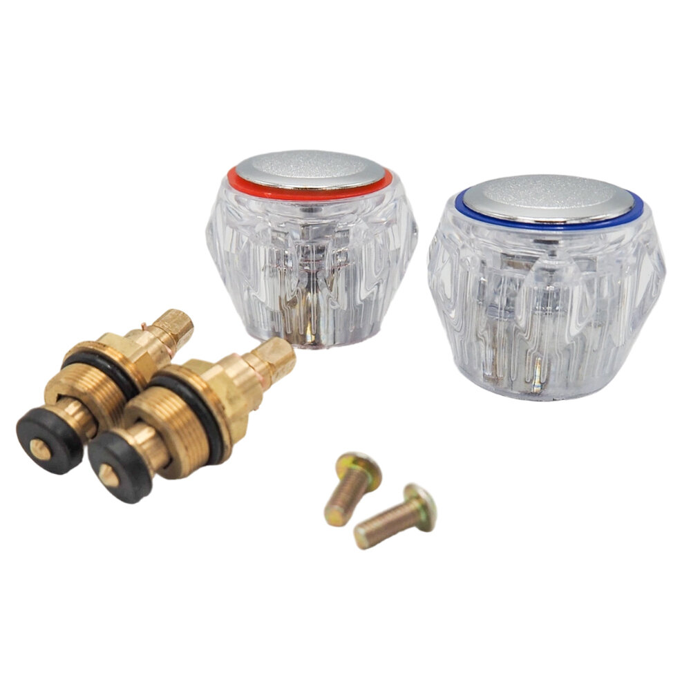 Комплект маховик (ручка) с кран-буксой под квадрат под российский смеситель (комплект 2шт)