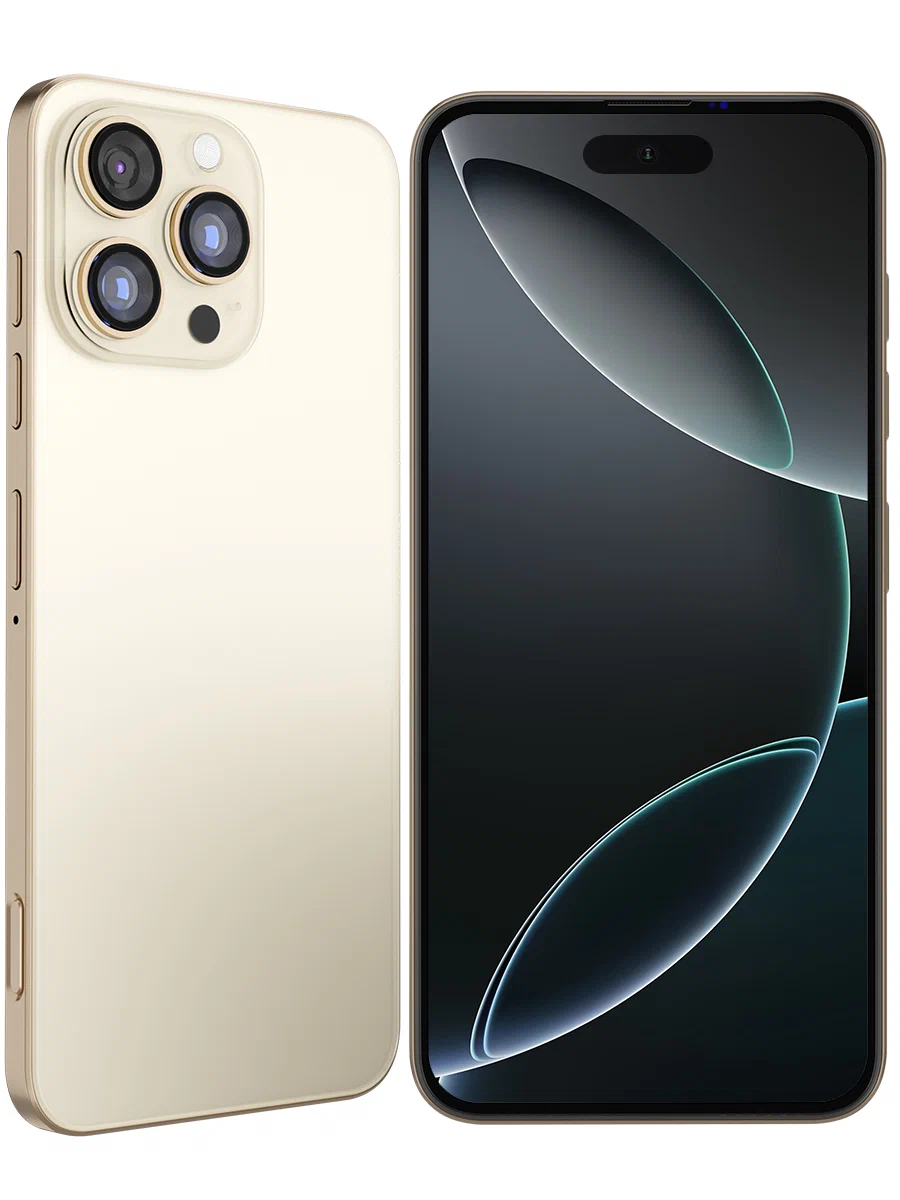 Смартфон W&O "A16 PROMAX", диагональ 7.2", 12ГБ RAM, 512ГБ ROM, золотой