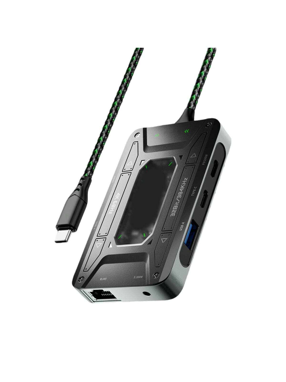 Docking Station For DS7/DS7pro Headphone Adapter PD100W 5Gbps Charging, 3.5mm Auditory Type-C Adapter 1000M For Game Pad