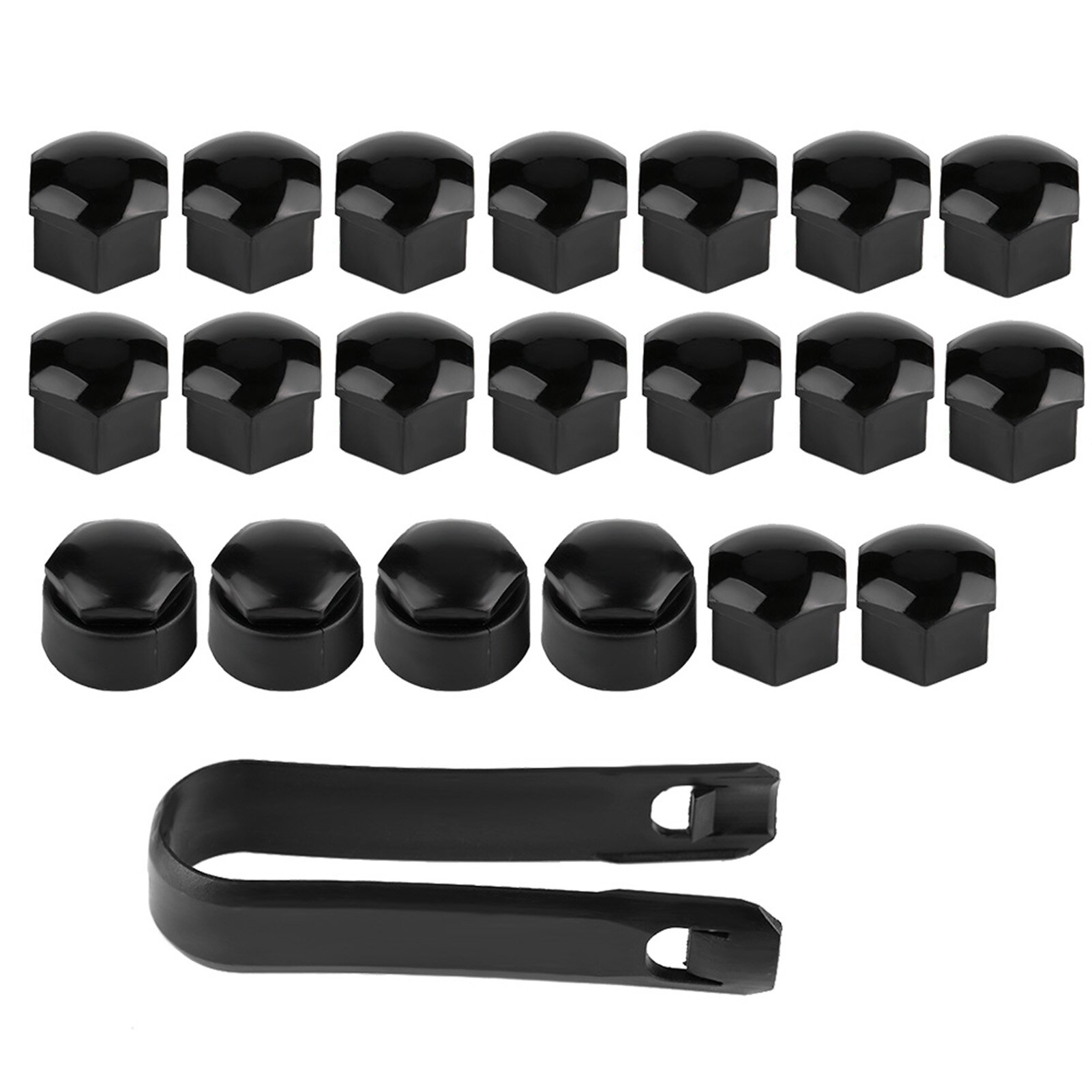 20pcs 17mm Nut Car Wheel Auto Hub Screw Protection Antitheft Cover Cap Black