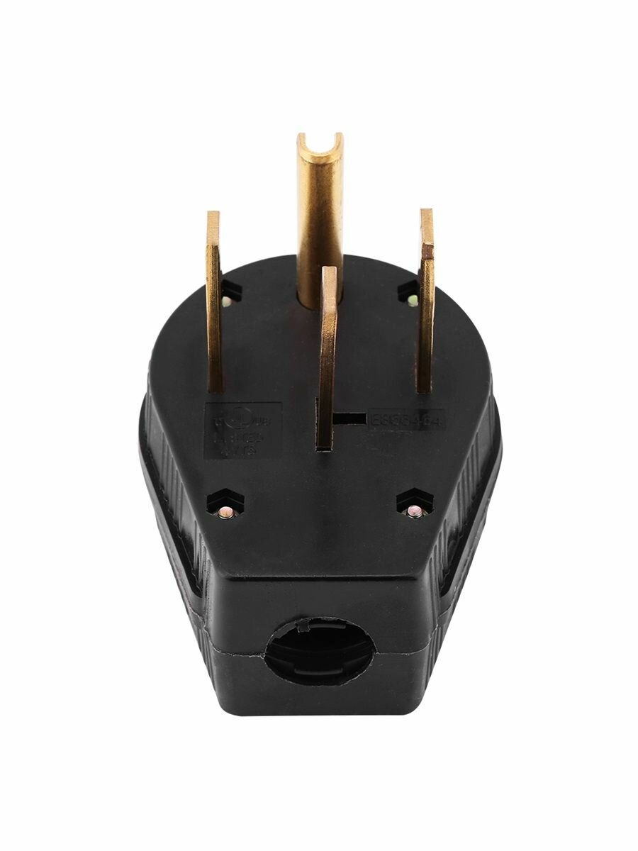 14-50P, угловая четырехконтактная вилка с прямым лезвием, США, 125/250 В, 50 А, рейтинг NEMA 50 А, для тяжелых условий эксплуатации