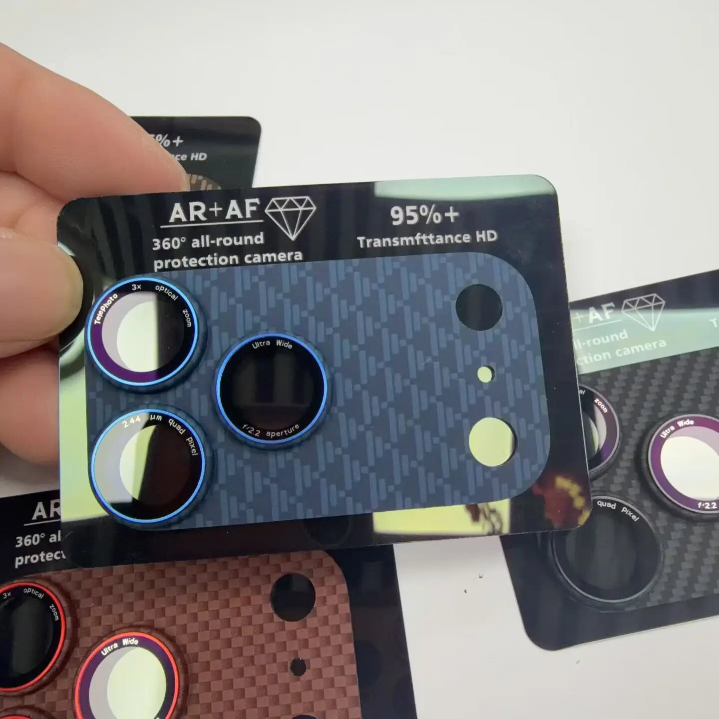 Защитное стекло из кевларового углеродного волокна для объектива камеры, стеклянный чехол для IPhone 17 Pro Max, высококачественный чехол для аксессуаров для объектива телефона for 17Pro Max, Blue