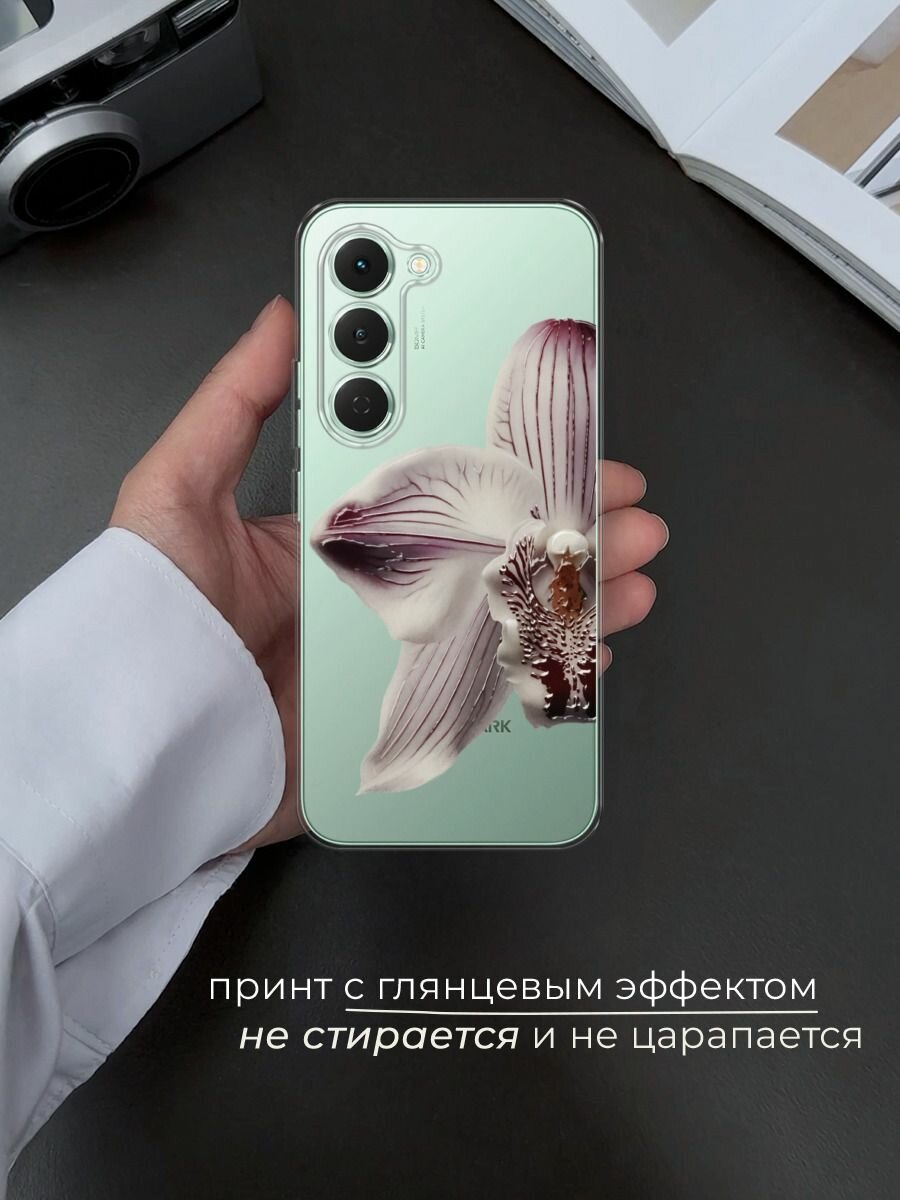 Чехол на Tecno Spark 40 Pro / Текно Спарк 40 Про с принтом Белая орхидея — фото 1