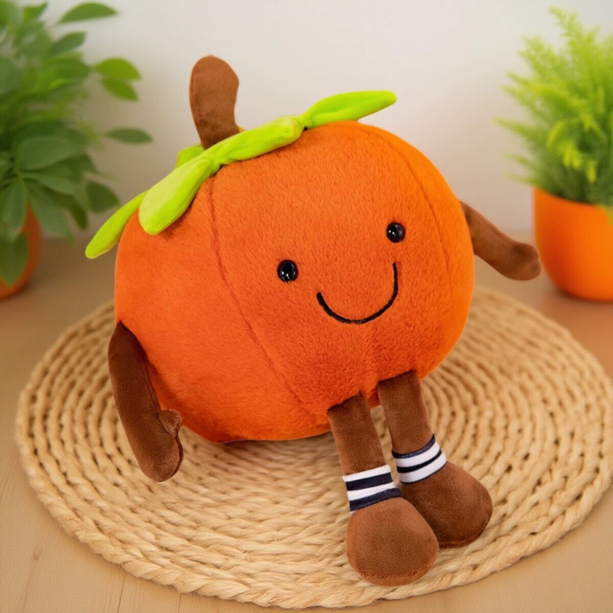 Большая креативная плюшевая игрушка-подушка в виде хурмы, кукла-оберег для удачи, декоративное украшение, подарок для