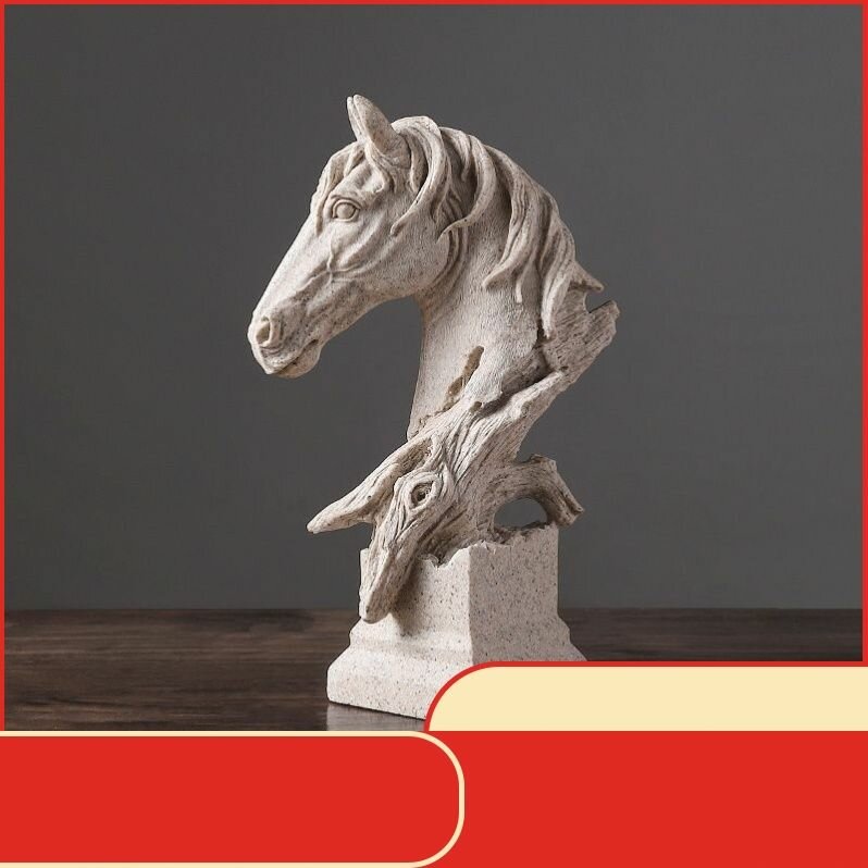 Искусственная смола Статуя с лошадиной головой, Скандинавский стиль, Статуя для украшения интерьера