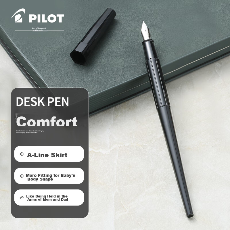PILOT Fine Nib Long Pen Fountain Pen for Men And Women, Hand-Drawn Sketching, Calligraphy Practice, Students And Adults, DPP-70 F Nib, Black