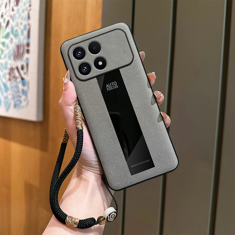 Чехол для Poco F8 Pro/Сяоми Поко F8 Про, подставка, soft touch, накладка, искусственная кожа, поликарбонат (PC), защита камеры, ударопрочный, усиленные углы, Xiaomi, Poco F8 Pro, gray,