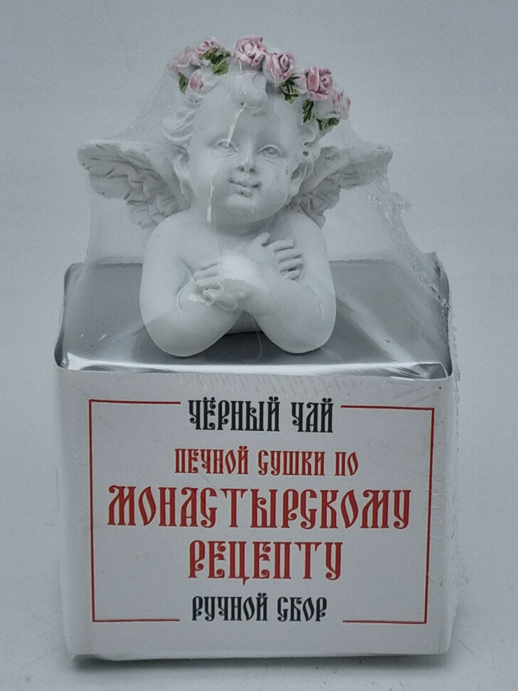 Черный чай ручной сборпечной сушки монастырский травник 35гр с бюстом ангела